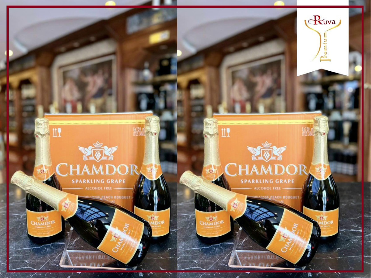 Rượu vang nổ không độ Chamdor Sparkling White Grape